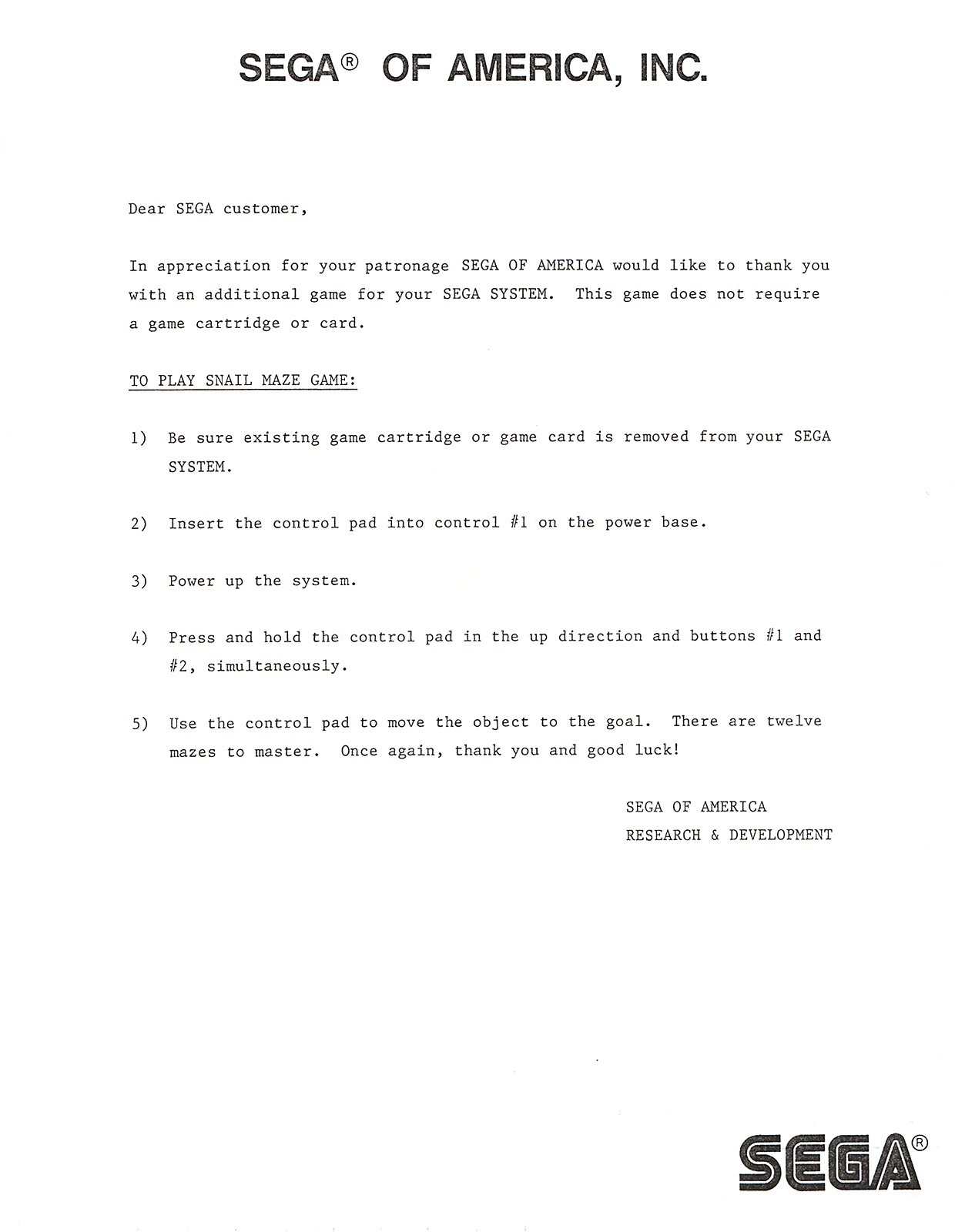 Vault 1541: [YouTube] Letters From Sega