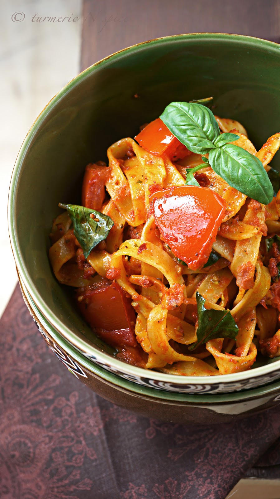 Turmeric n spice: Tomato Fettuccine and Cherry Tomato Starters