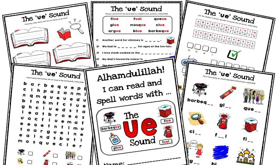 Iman's Homeschool ~ The Curriculum: The ue sound ~ Worksheets