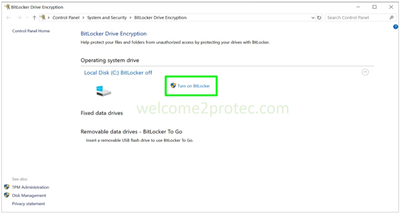 BitLocker on windows 10 | welcome2protec