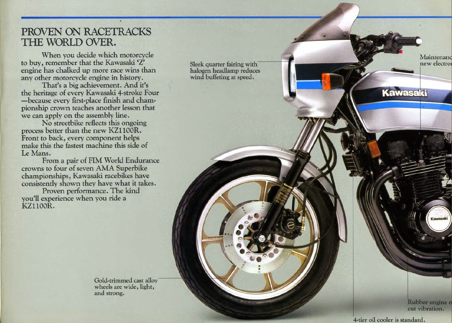 Racing Cafè: Vintage Brochures: Kawasaki KZ 1100R 1984 (Usa)