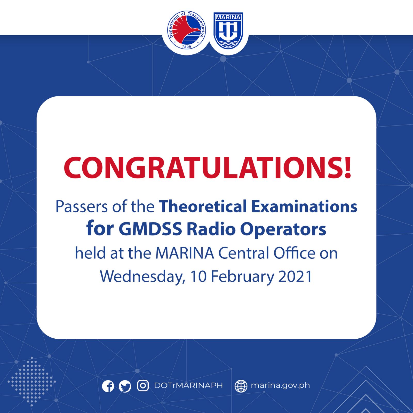 MARINA List of Licensure Theoretical Exam Passers [2021] | Marine Deck ...