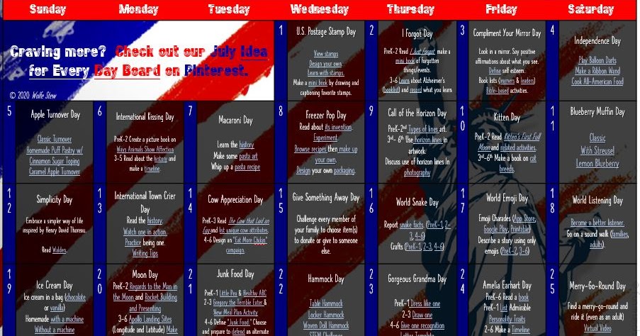 July Week 4 | An Idea for Every Day