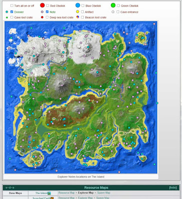 Enlaces a webs de ark o ark movil con mapas y localizaciones.