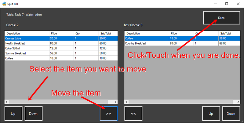 Restaurant Bill Split