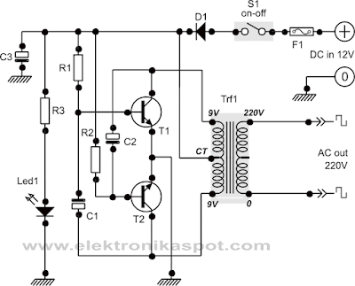 Membuat Inverter 2 Transistor | Elektronika Spot