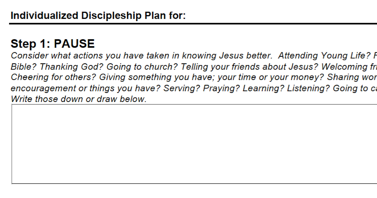 IDP - Individualized Discipleship Plan