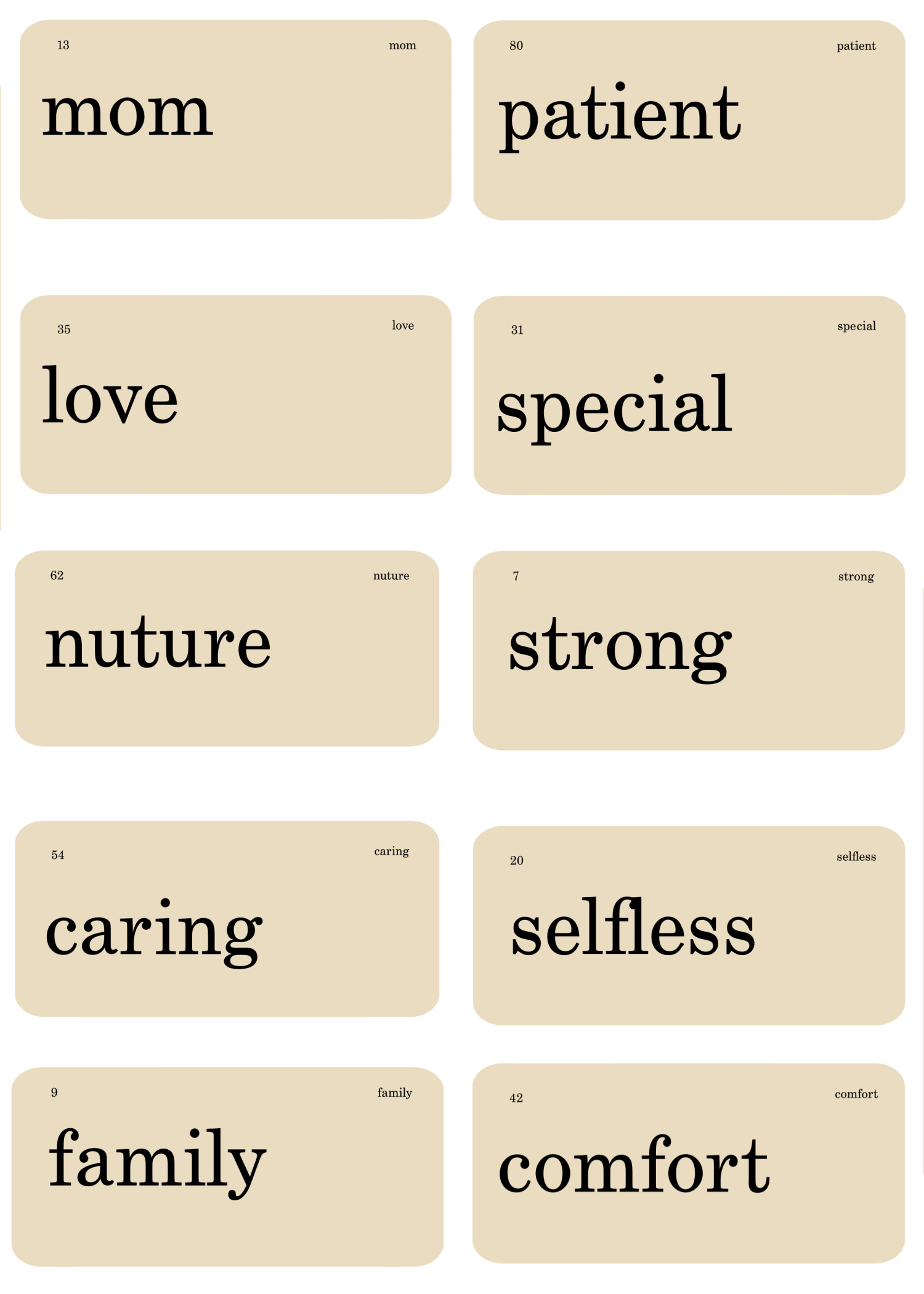 She's Crafty: Mother's Day Free Printable flash cards