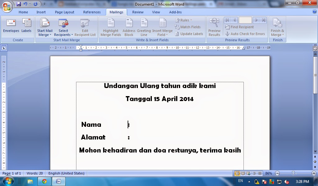 Fungsi Mailings Pada Microsoft Office Word Tutorial Komputer