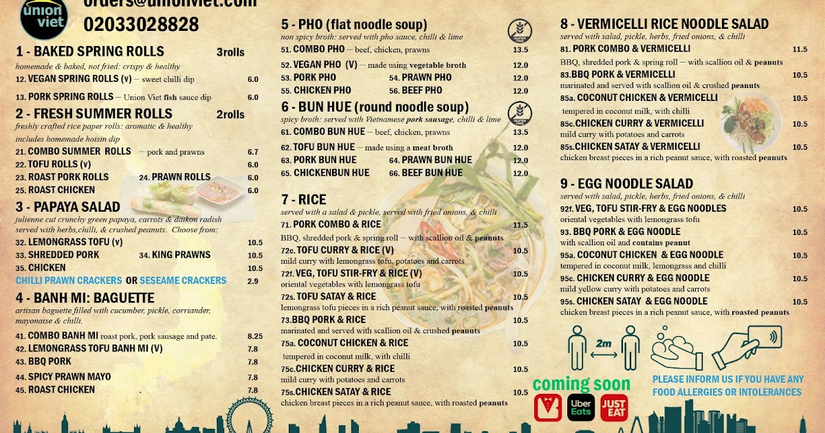 Union Viet Cafe: Menu