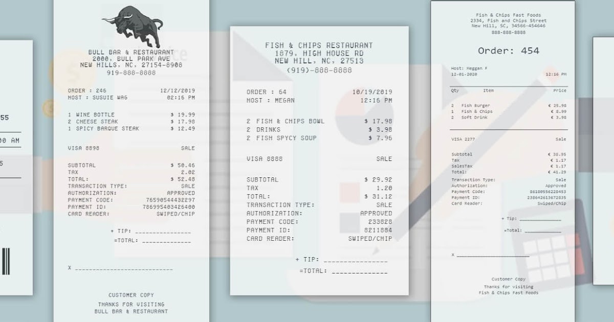 Free Receipt Template - Choose the Food Receipt Template and Create a ...