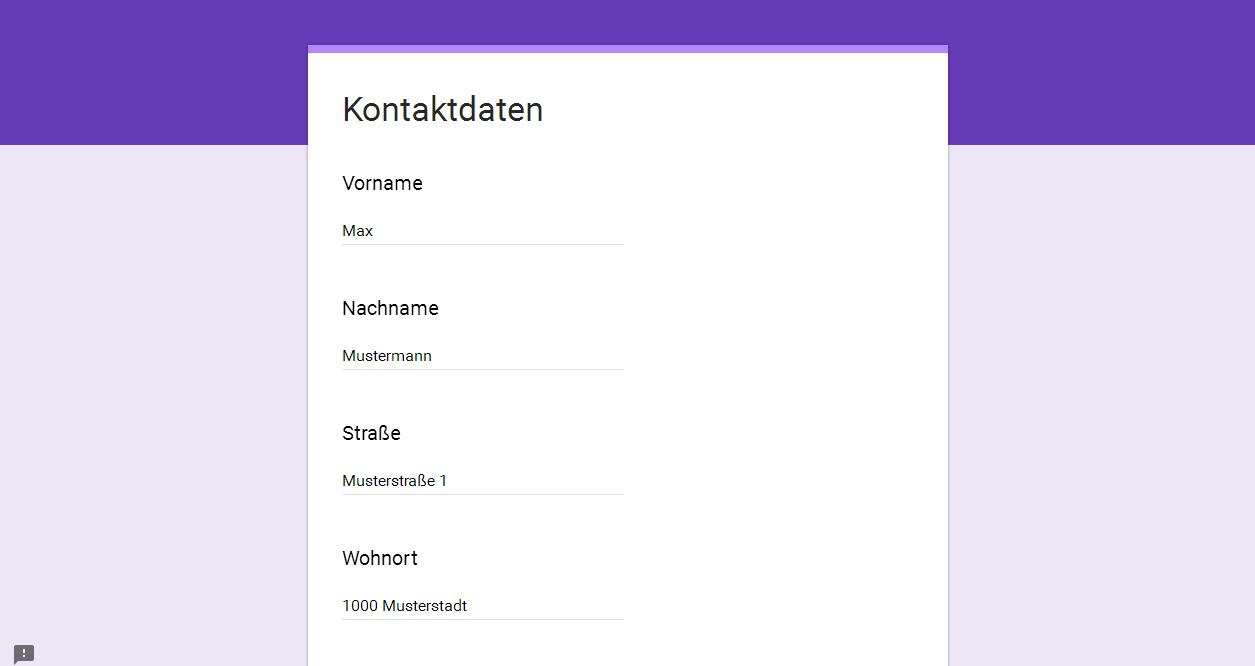 Franky`s Blog: Kontaktdaten mit Google Formular