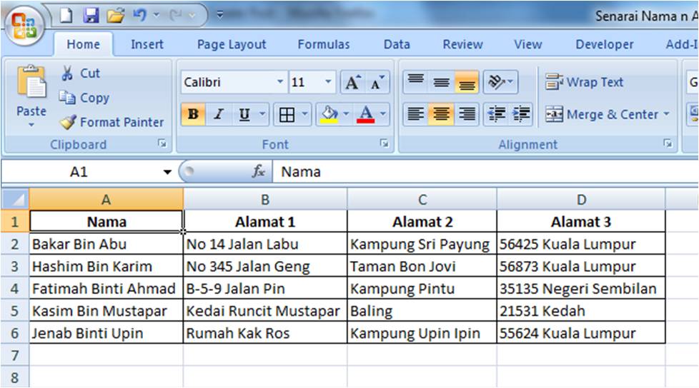 Knowledge Sharing: Mencetak nama dan alamat pada sampul surat ...