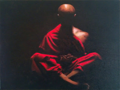 The Art of Guy McIntosh: Zen Monk Sitting in Meditation Painting