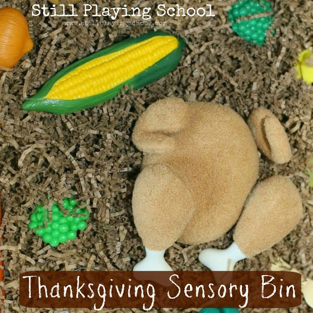 Thanksgiving Sensory Bin | Still Playing School