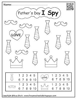 Set of Father's day I Spy coloring pages