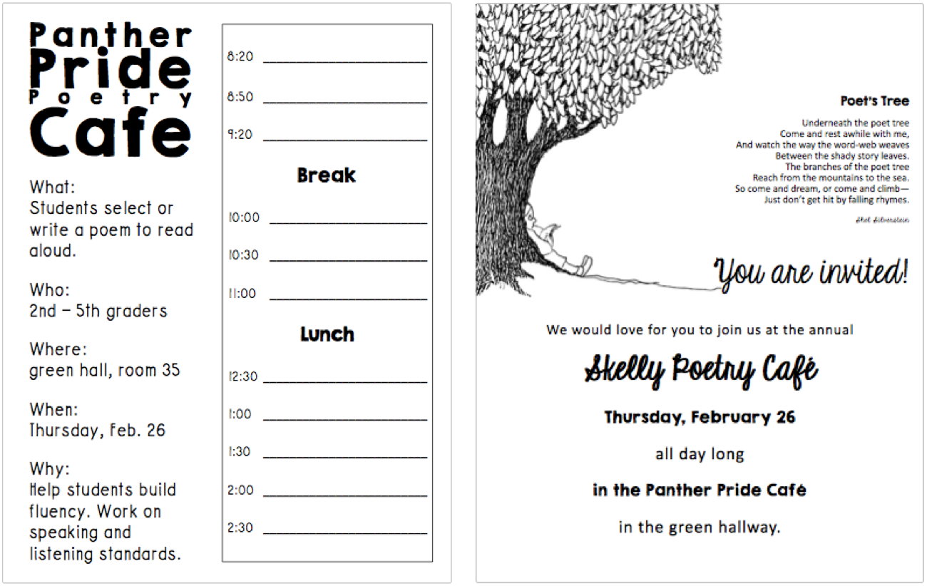 Poetry Cafe For Kids