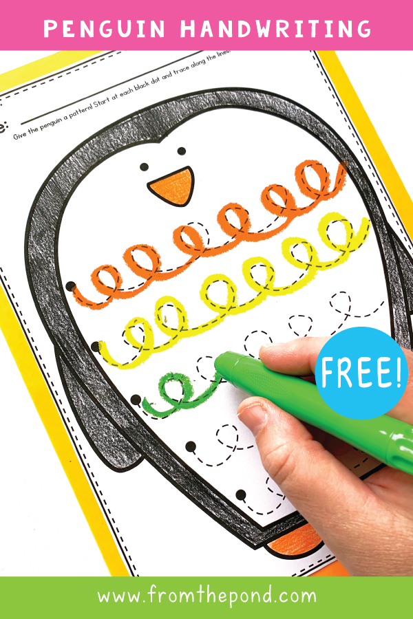 Penguin Pre-writing Worksheet | From the Pond