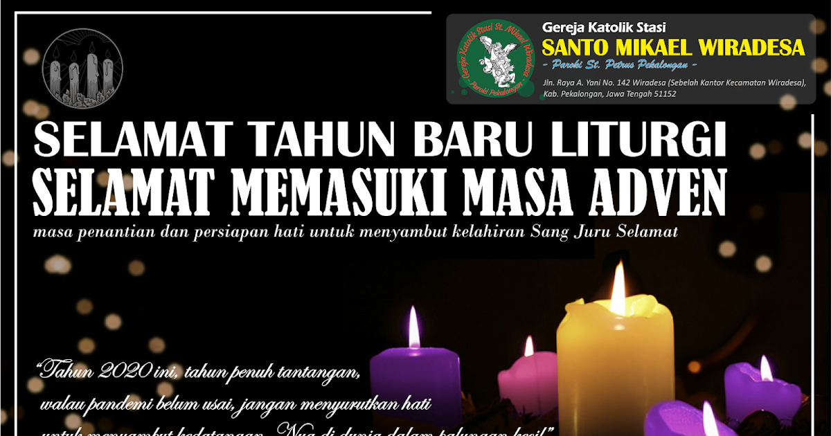UCAPAN MEMASUKI MASA ADVEN 2020 - GEREJA KATOLIK STASI ST. MIKAEL WIRADESA