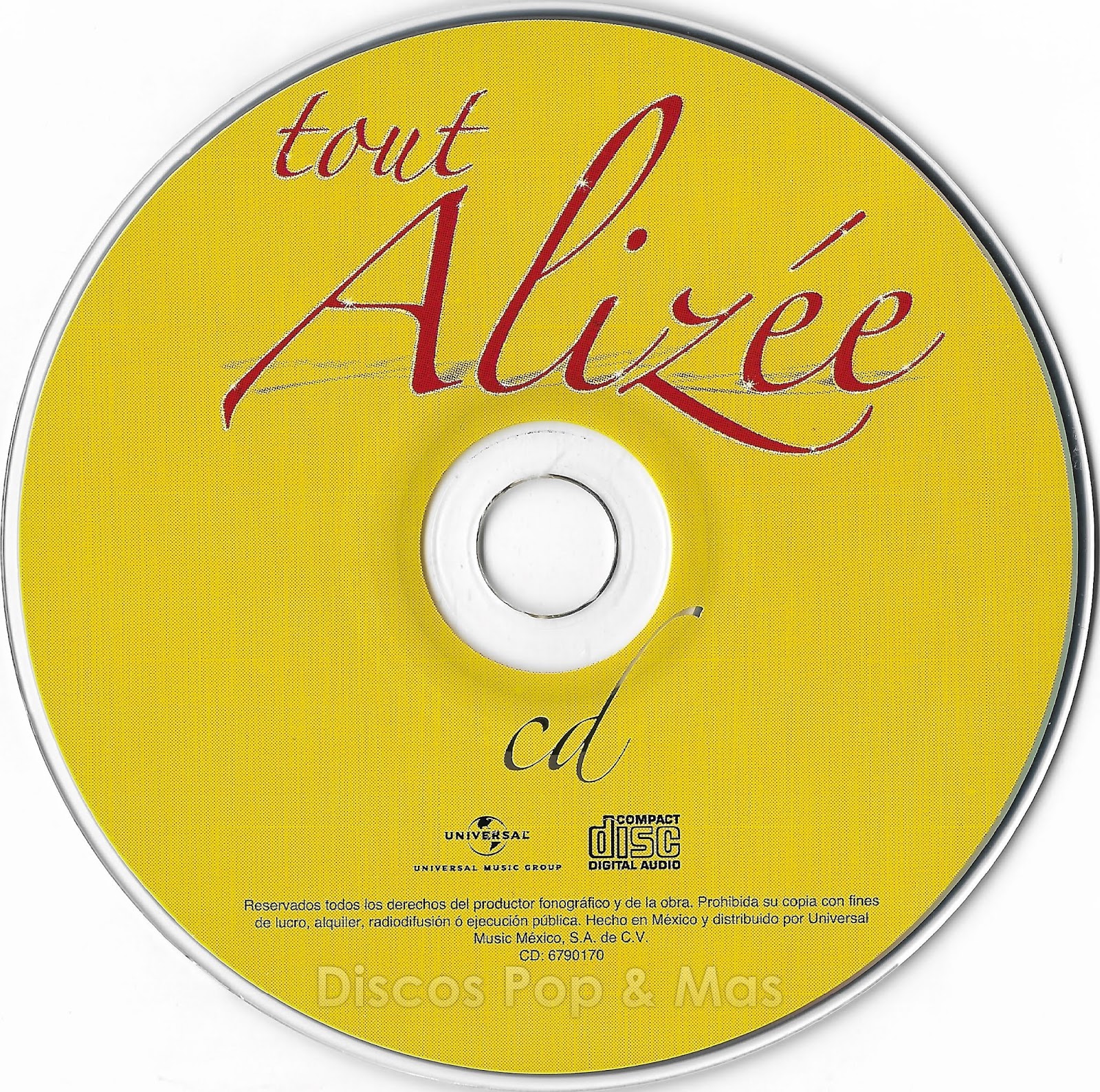 Discos Pop & Mas: Alizée - Tout Alizée