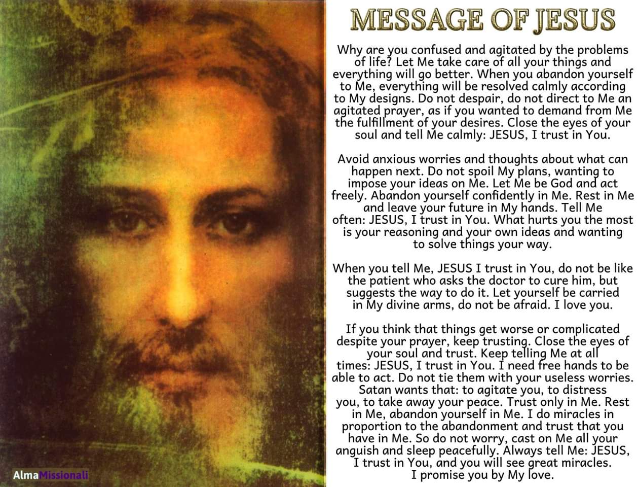 Faithful Resources for all Christian: Message from JESUS, Trust in HIM ...