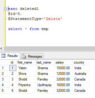 Insert Update Delete Operations Using Stored Procedure in SQL Server