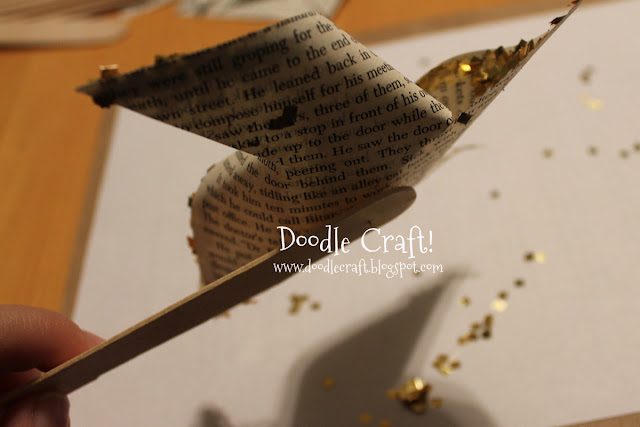 Upcycled Book Page Glitter Pinwheels!