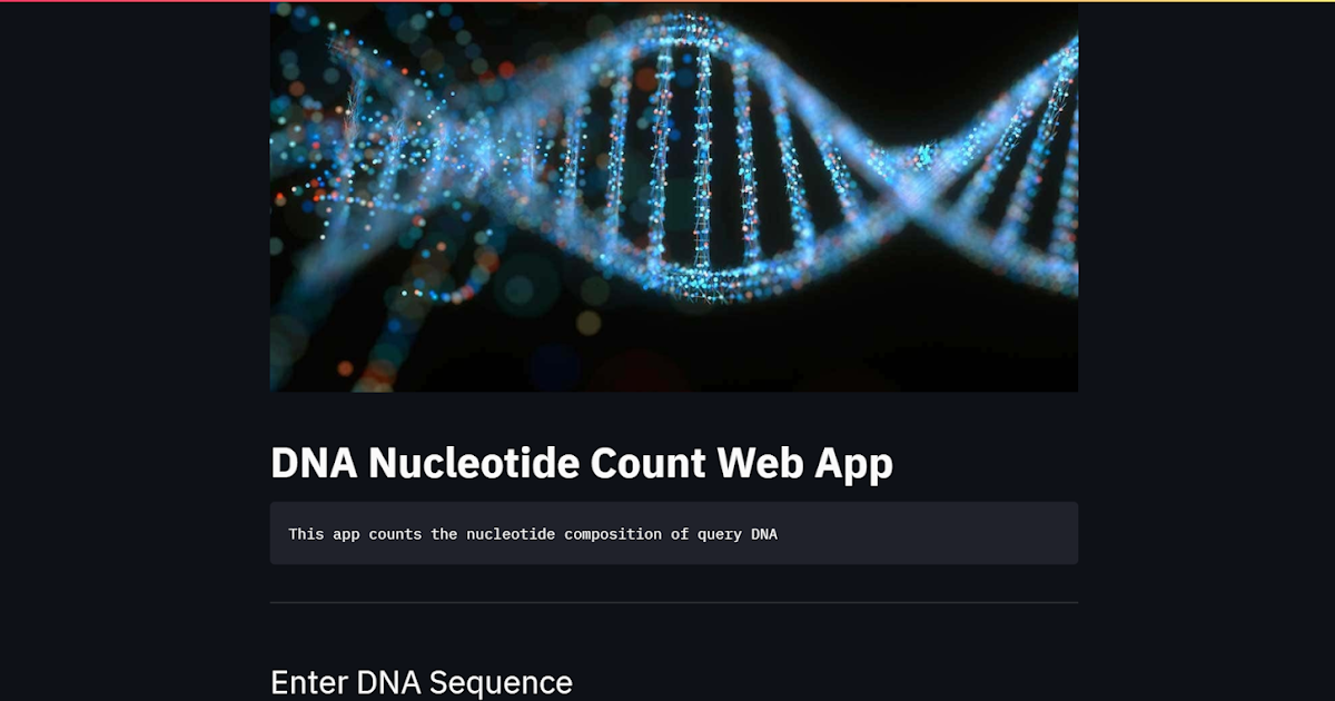 DNA Nucleotide Count Web App - Streamlit (Python)