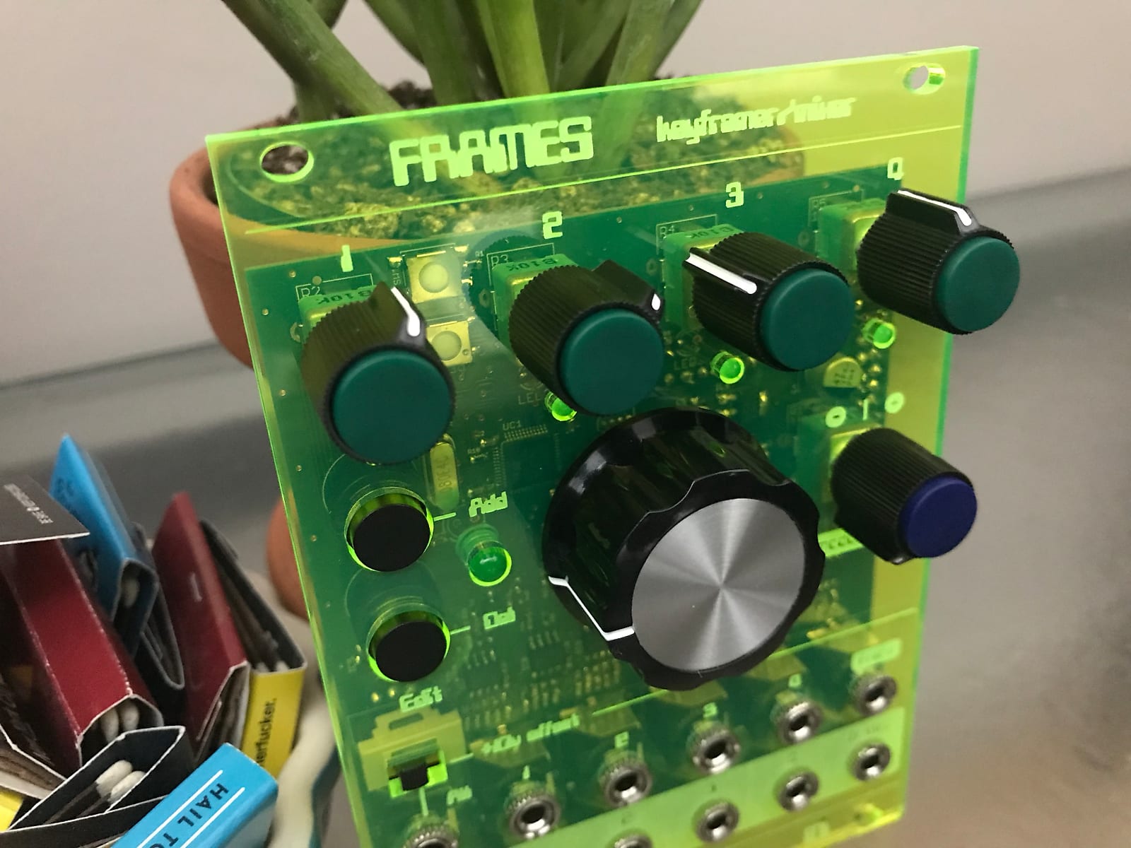 MATRIXSYNTH: Mutable Instruments Frames w/ Custom Green Acrylic Faceplate