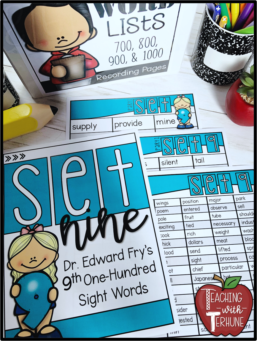Teaching With Terhune: Sight Word Assessments for RTI/Progress Monitoring