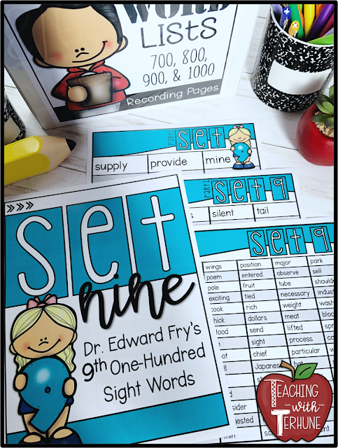 Teaching With Terhune: Sight Word Assessments for RTI/Progress Monitoring