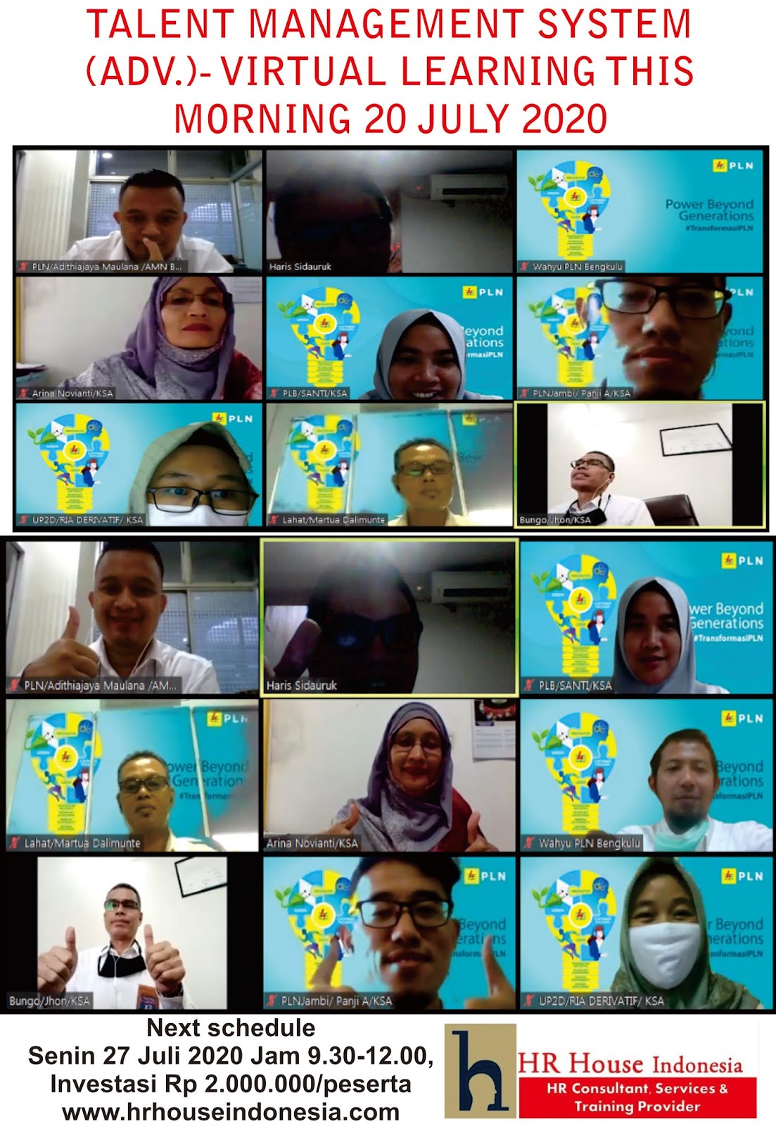 TALENT MANAGEMENT SYSTEM 20 JULI 2020 WITH PLN GROUP THIS MORNING – HR ...