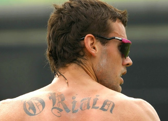 Male Athletes World: Rowing: Australian rower Matt Ryan's tattoo on back.