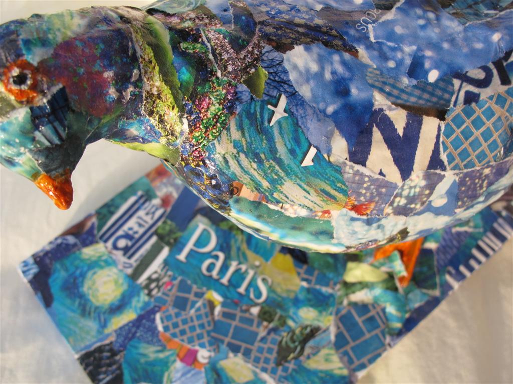 Nancy Standlee Fine Art: Pigeon Torn Paper Collage, "Paris Pigeon ...