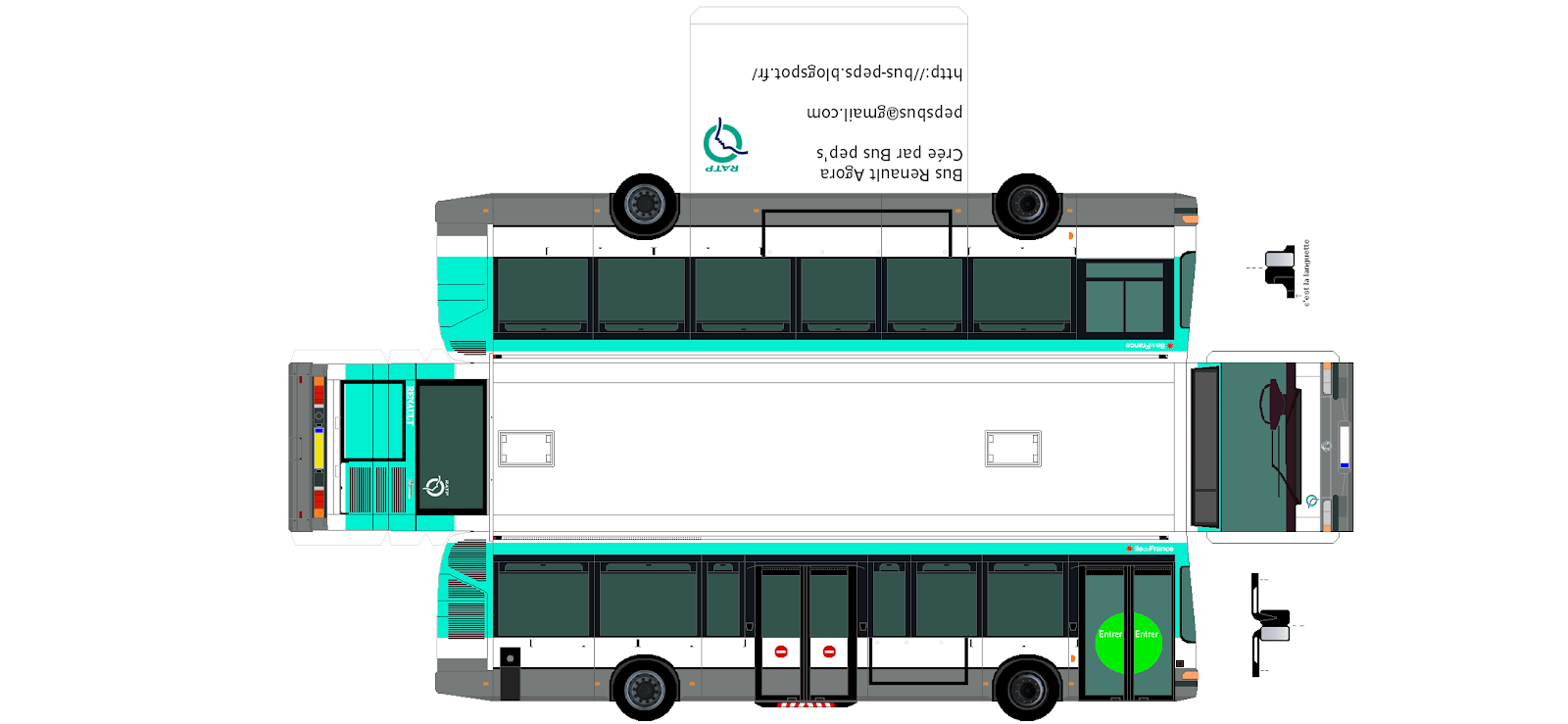 Maquette papier 47: Bus RATP