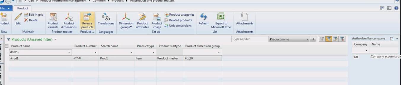 Axapta Advisor for Technical and Functional: Product Master in ...