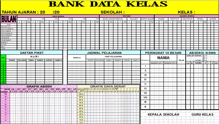 Download Bank Data Kelas Terbaru Dengan Format Microsoft Excel - Guru Abata