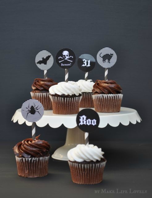 Free Printable Halloween Cupcake Toppers - Make Life Lovely