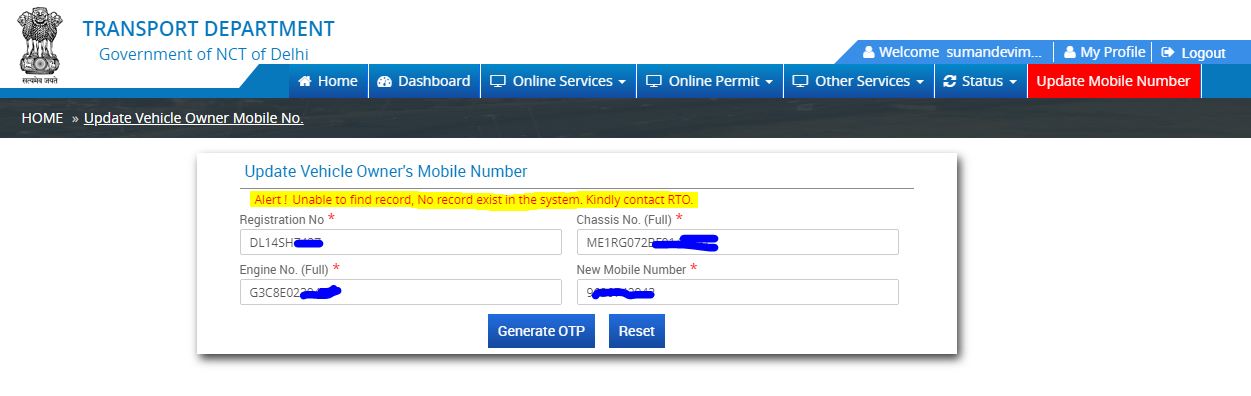 Delhi Vehicle Owner Information Search by Plate Number → ONLINE SEVA XYZ