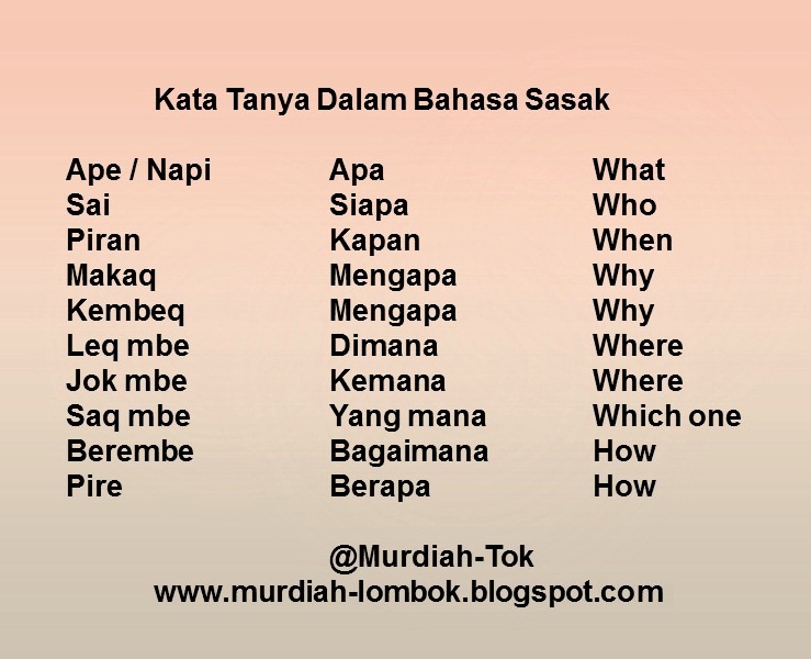 Bahasa Sasak: Bahasa Sasak Dulu Hingga Kini