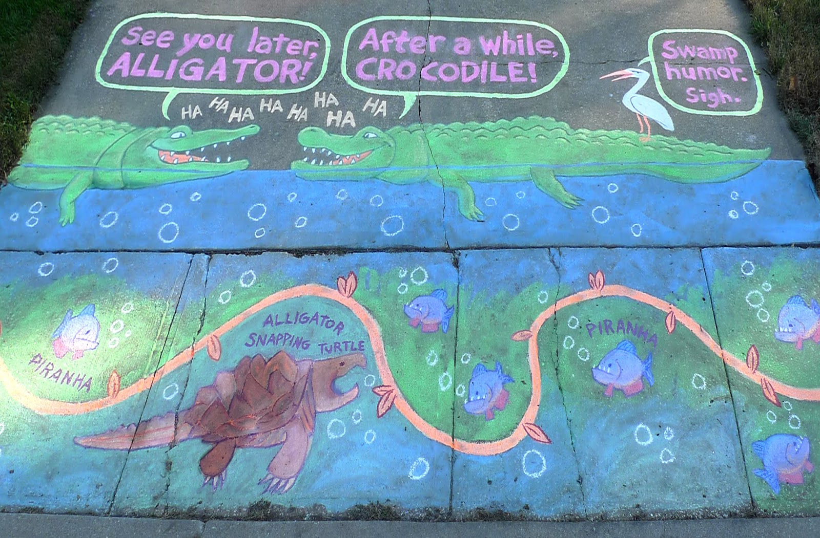 LUDstuff!: CHALK ART: "Swamp Humor"
