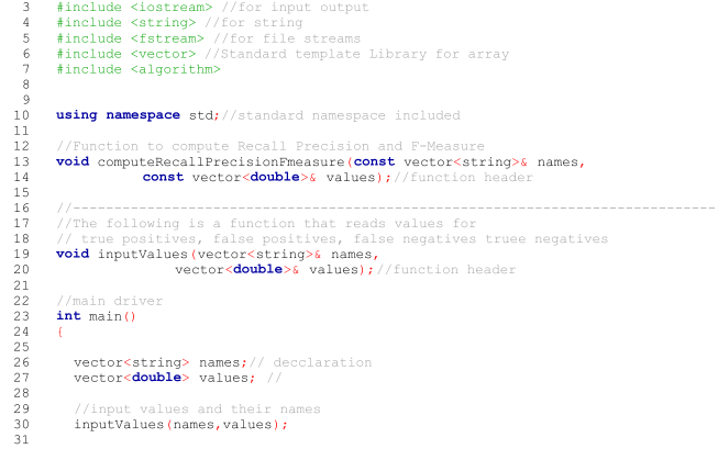 LEARNING BY PRACTICAL: Compute Recall Precision and F-Measure using C++