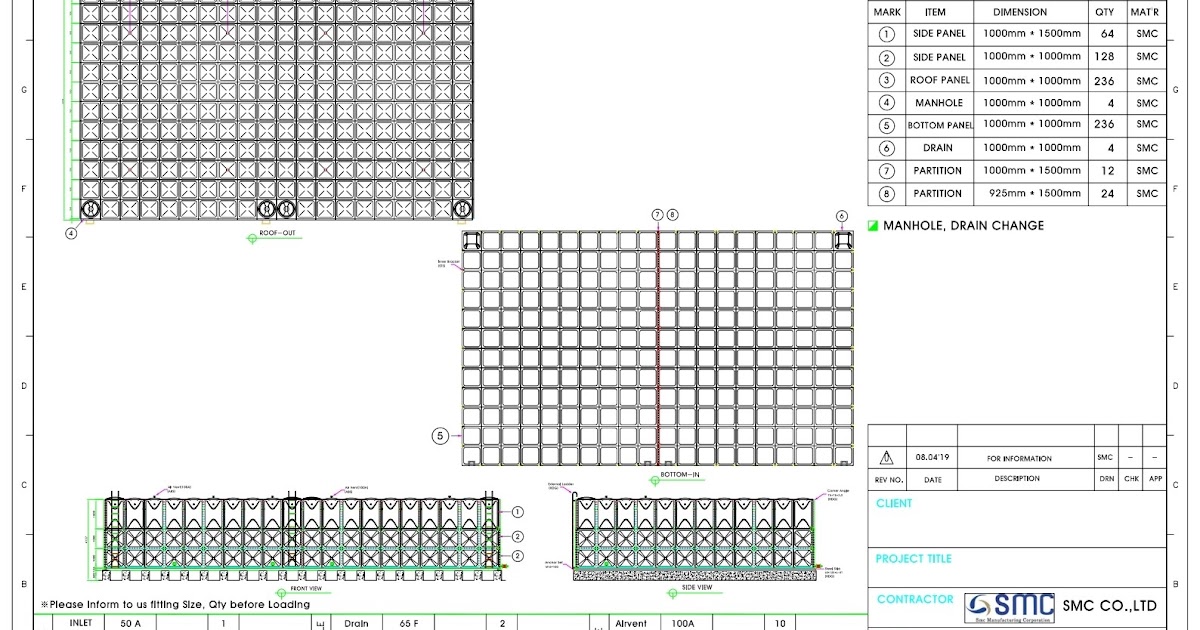 WATER TANK: 12x(10+10)x3.5-840Ton-GRP TANK Drawing