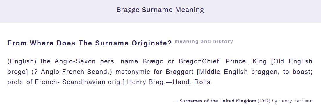 Lets talk about Life: The Bragge Family Tree