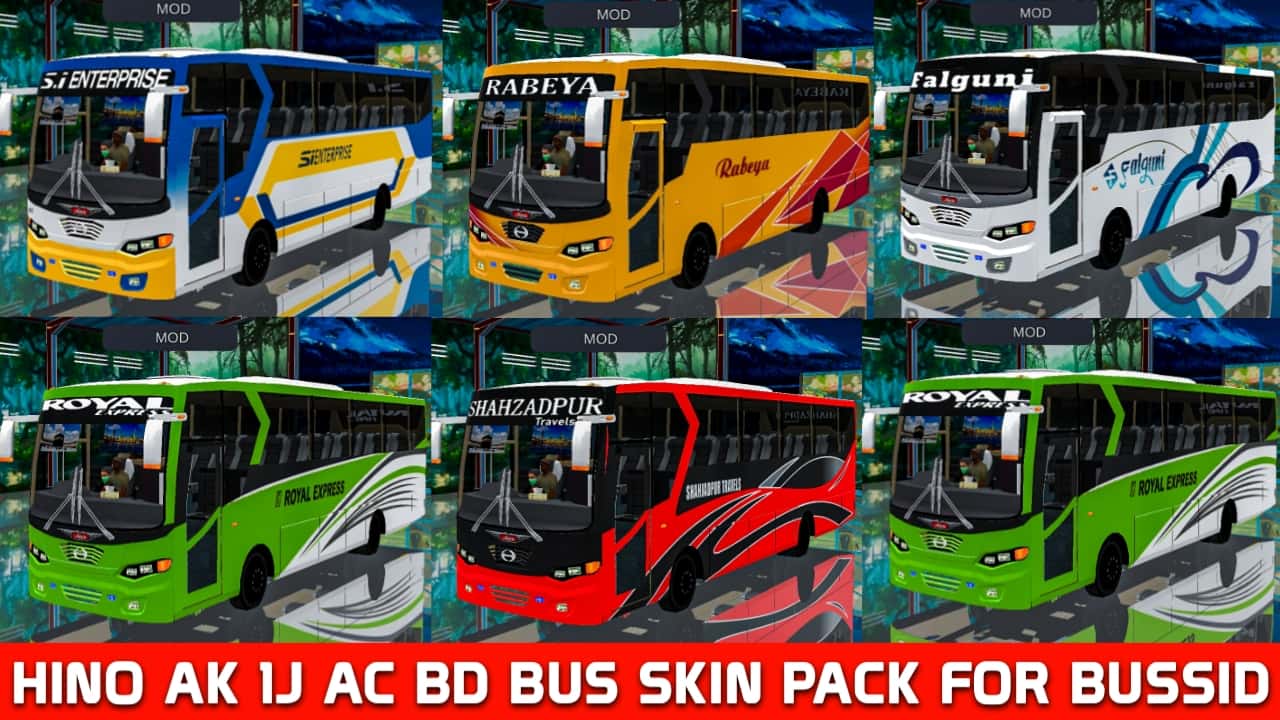 New Hino AK 1J Bangladeshi Bus Skin For Bus Simulator Indonesia