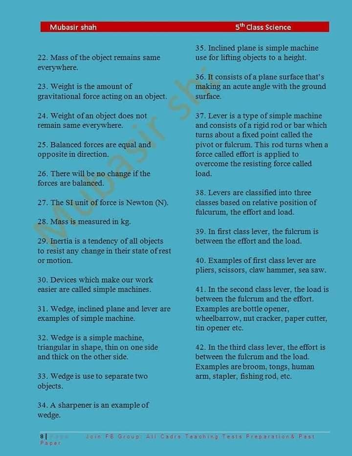 KNOWLEDGE FOR ALL: CLASS FIVE 5 SCIENCE SHORT QUESTION ANSWERS