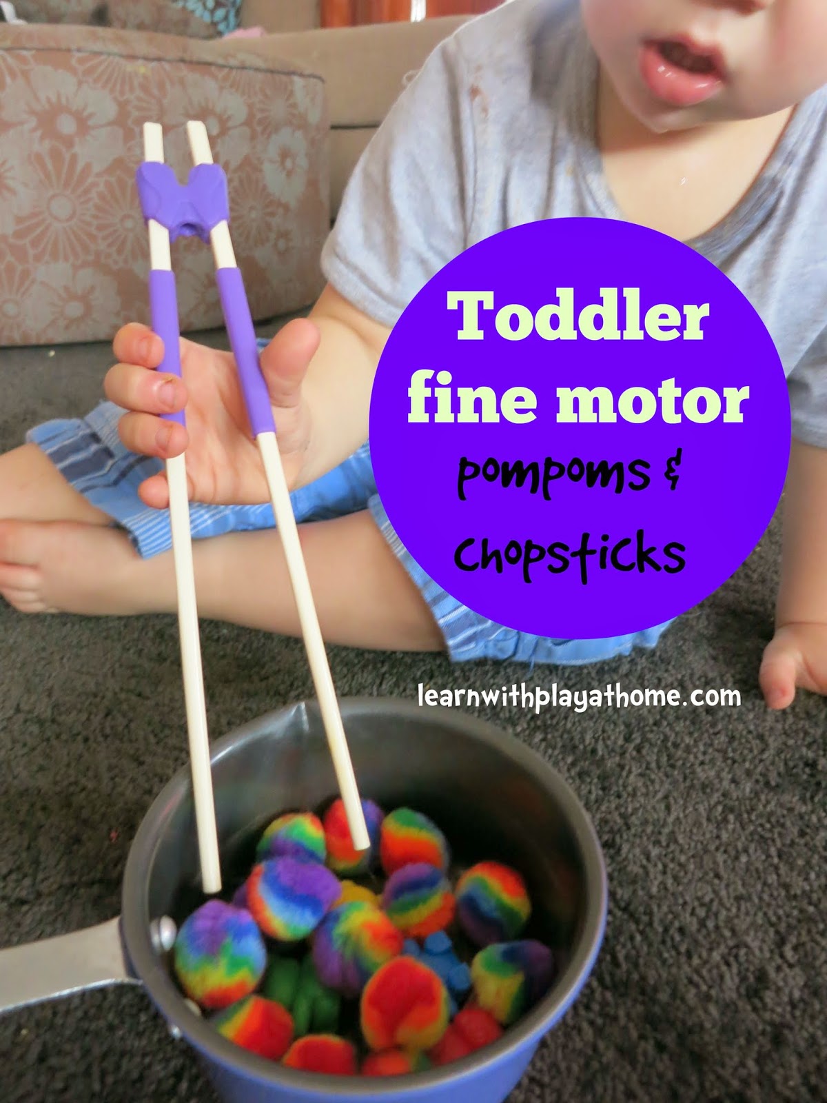 Learn with Play at Home: Toddler fine motor activity. Pompoms and ...