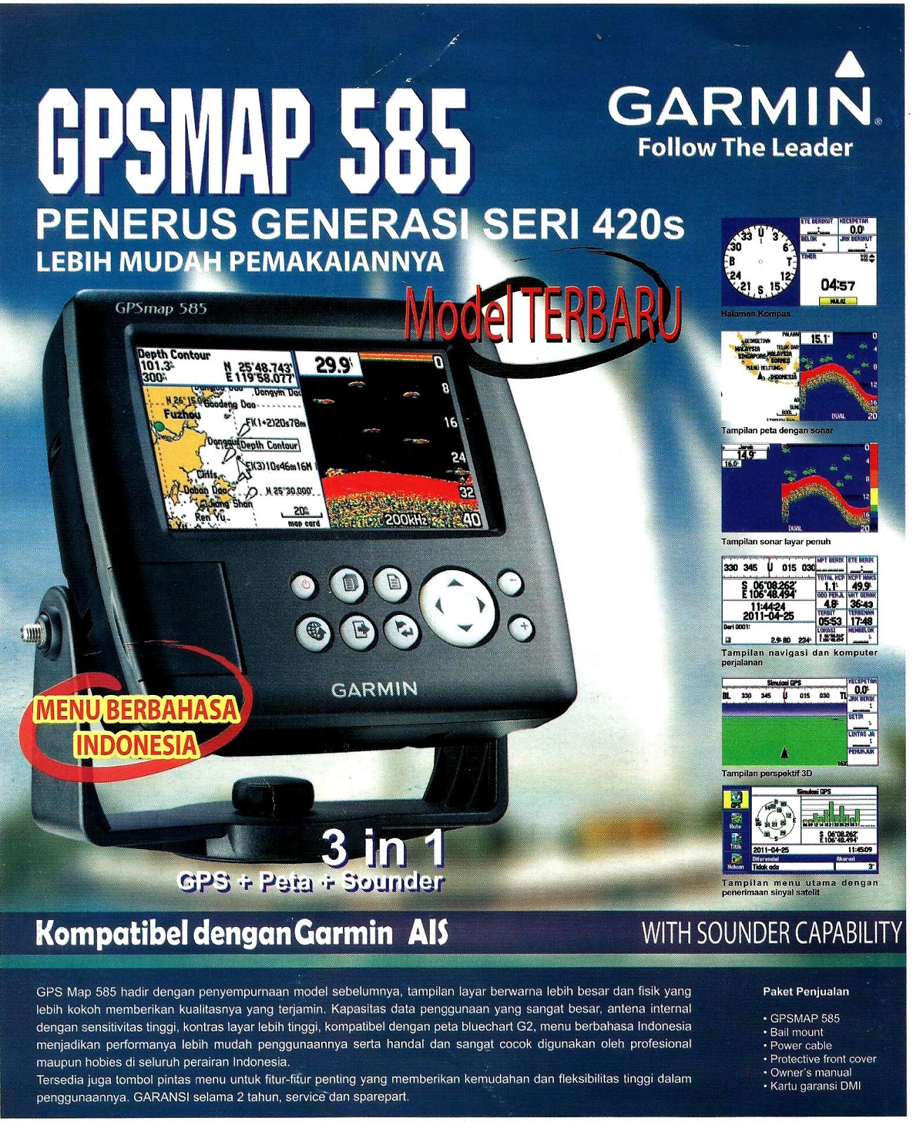 Jual GPS Makassar: Jual GPS GARMIN 585 Makassar
