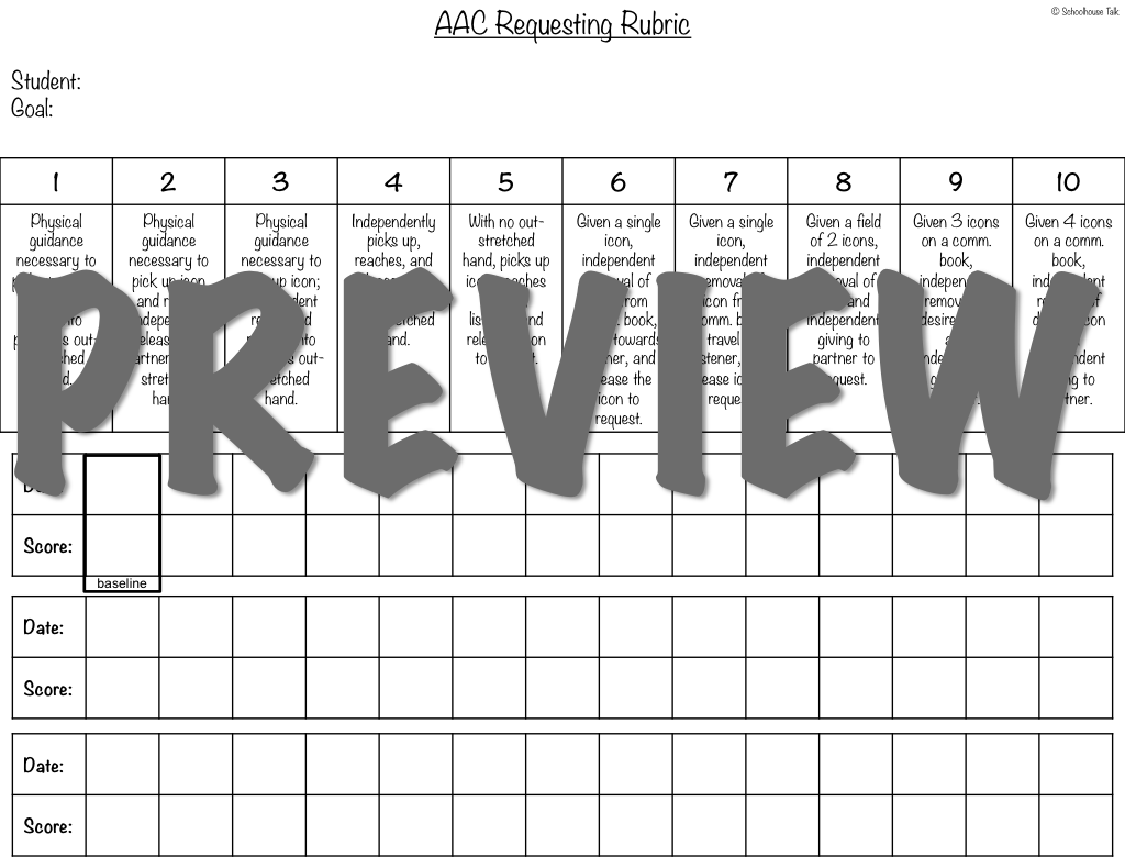 Schoolhouse Talk!: Using Rubrics to Track Speech Therapy Data