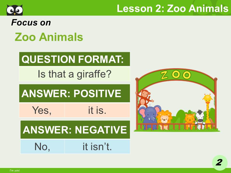 YOKITALK: Unit 3 Lesson 2 Zoo Animals